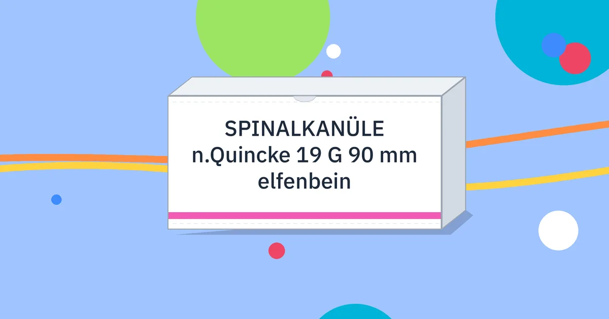 Symbolbild: Packung mit der Aufschrift SPINALKANÜLE n.Quincke 19 G 90 mm elfenbein (PZN 00864261) – Verfügbarkeit und Bezug in Apotheken in Frankfurt am Main