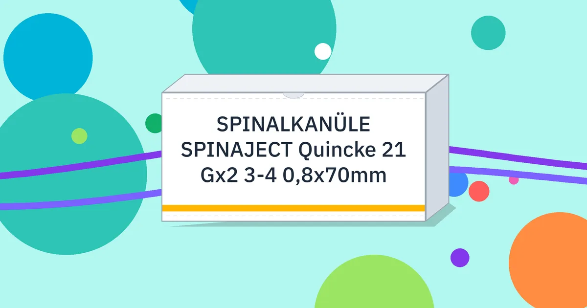Symbolbild: Packung mit der Aufschrift SPINALKANÜLE SPINAJECT Quincke 21 Gx2 3-4 0,8x70mm (PZN 18862914) – Verfügbarkeit und Bezug in Apotheken in Frankfurt am Main