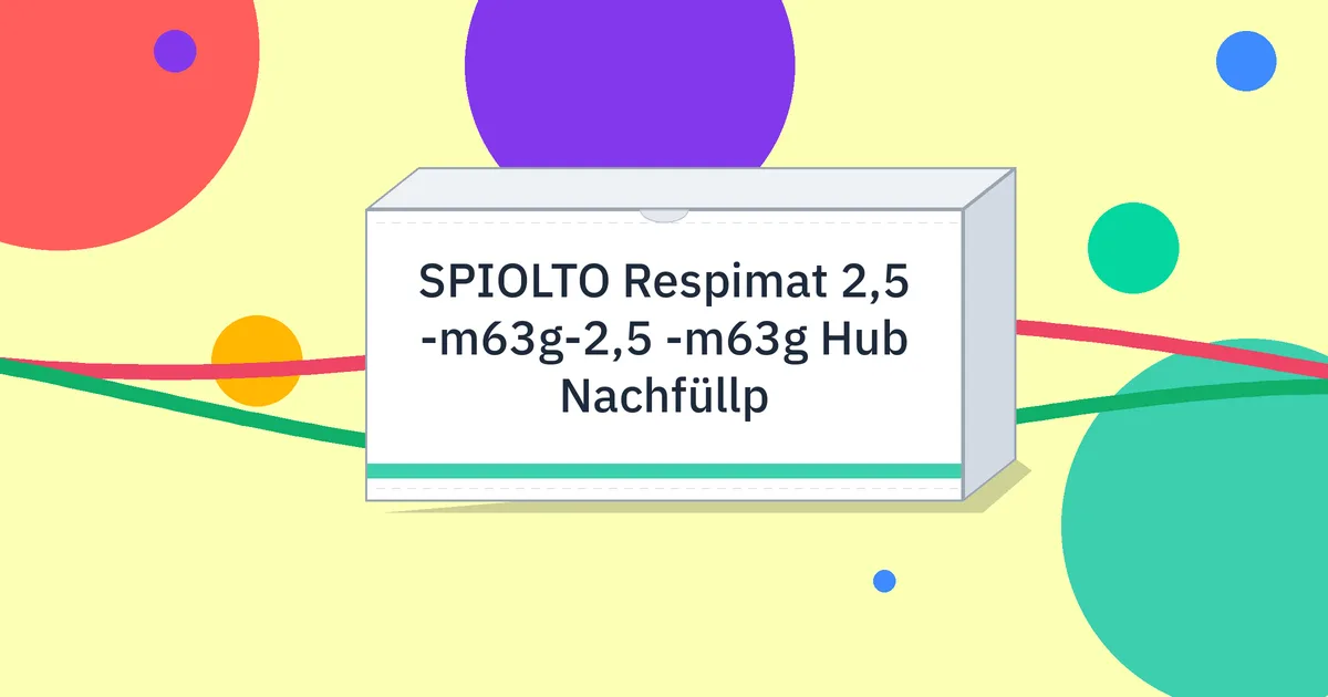 Symbolbild: Packung mit der Aufschrift SPIOLTO Respimat 2,5 -m63g-2,5 -m63g Hub Nachfüllp (PZN 16760227) – Verfügbarkeit und Bezug in Apotheken in Frankfurt am Main