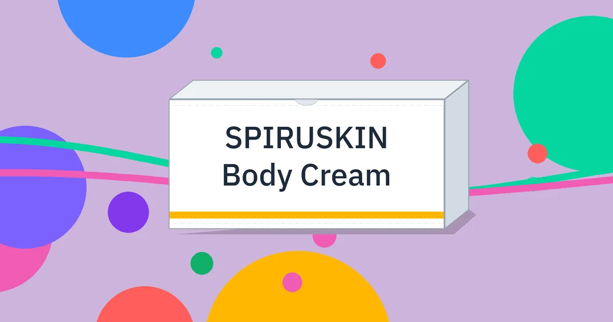 Symbolbild: Packung mit der Aufschrift SPIRUSKIN Body Cream (PZN 00297359) – Verfügbarkeit und Bezug in Apotheken in Frankfurt am Main