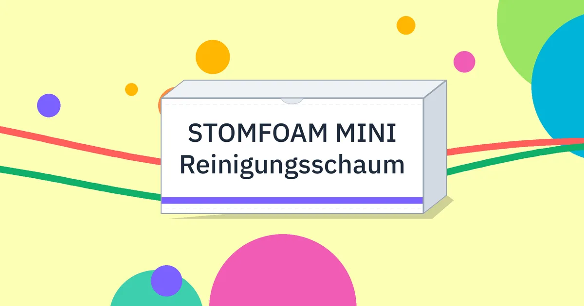 Symbolbild: Packung mit der Aufschrift STOMFOAM MINI Reinigungsschaum (PZN 18380753) – Verfügbarkeit und Bezug in Apotheken in Frankfurt am Main