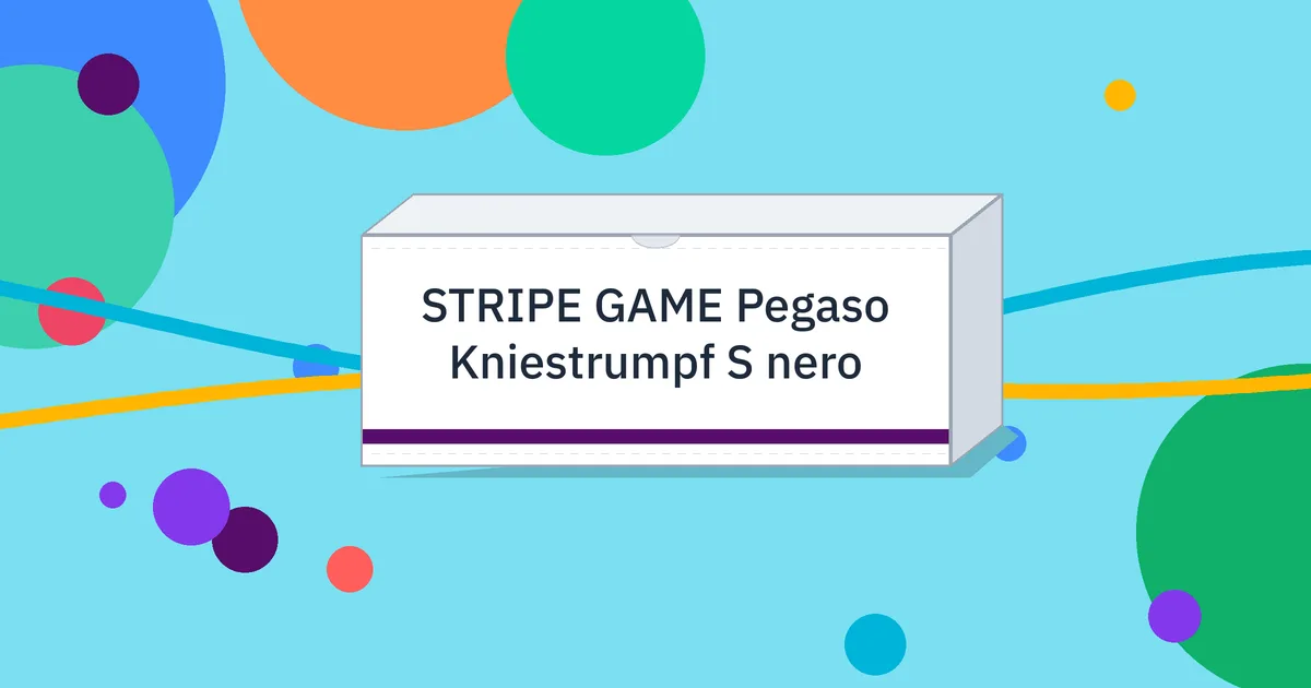 Symbolbild: Packung mit der Aufschrift STRIPE GAME Pegaso Kniestrumpf S nero (PZN 20209558) – Verfügbarkeit und Bezug in Apotheken in Frankfurt am Main