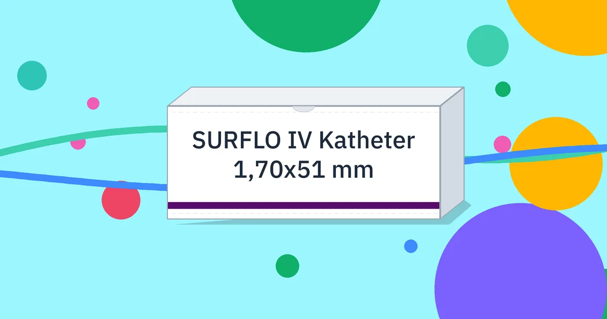 Symbolbild: Packung mit der Aufschrift SURFLO IV Katheter 1,70x51 mm (PZN 03958844) – Verfügbarkeit und Bezug in Apotheken in Frankfurt am Main