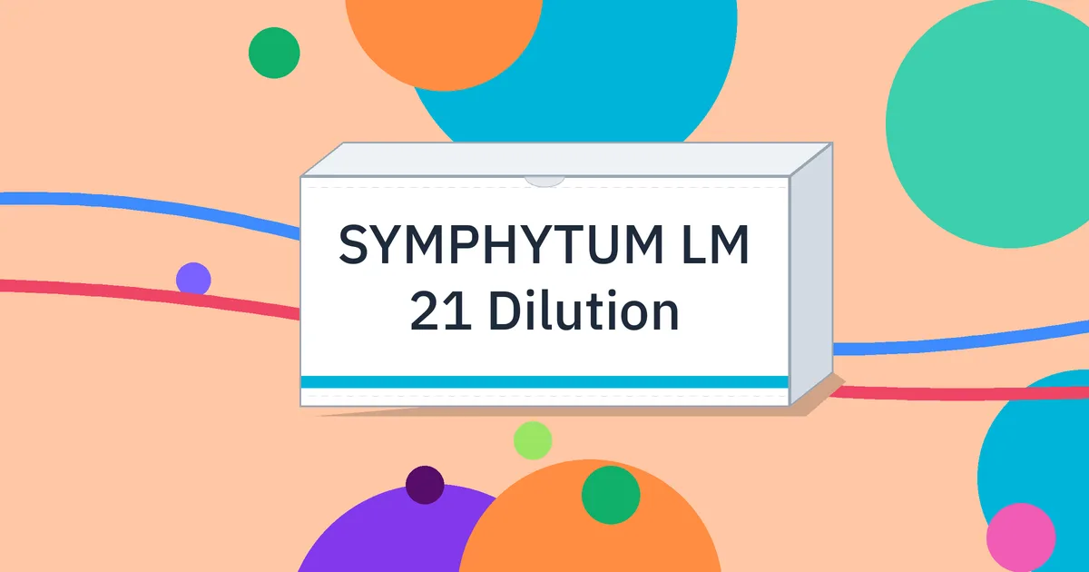 Symbolbild: Packung mit der Aufschrift SYMPHYTUM LM 21 Dilution (PZN 13211804) – Verfügbarkeit und Bezug in Apotheken in Frankfurt am Main