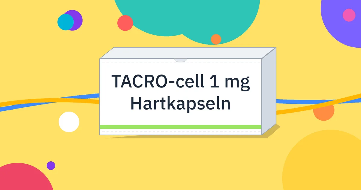 Symbolbild: Packung mit der Aufschrift TACRO-cell 1 mg Hartkapseln (PZN 06906983) – Verfügbarkeit und Bezug in Apotheken in Frankfurt am Main