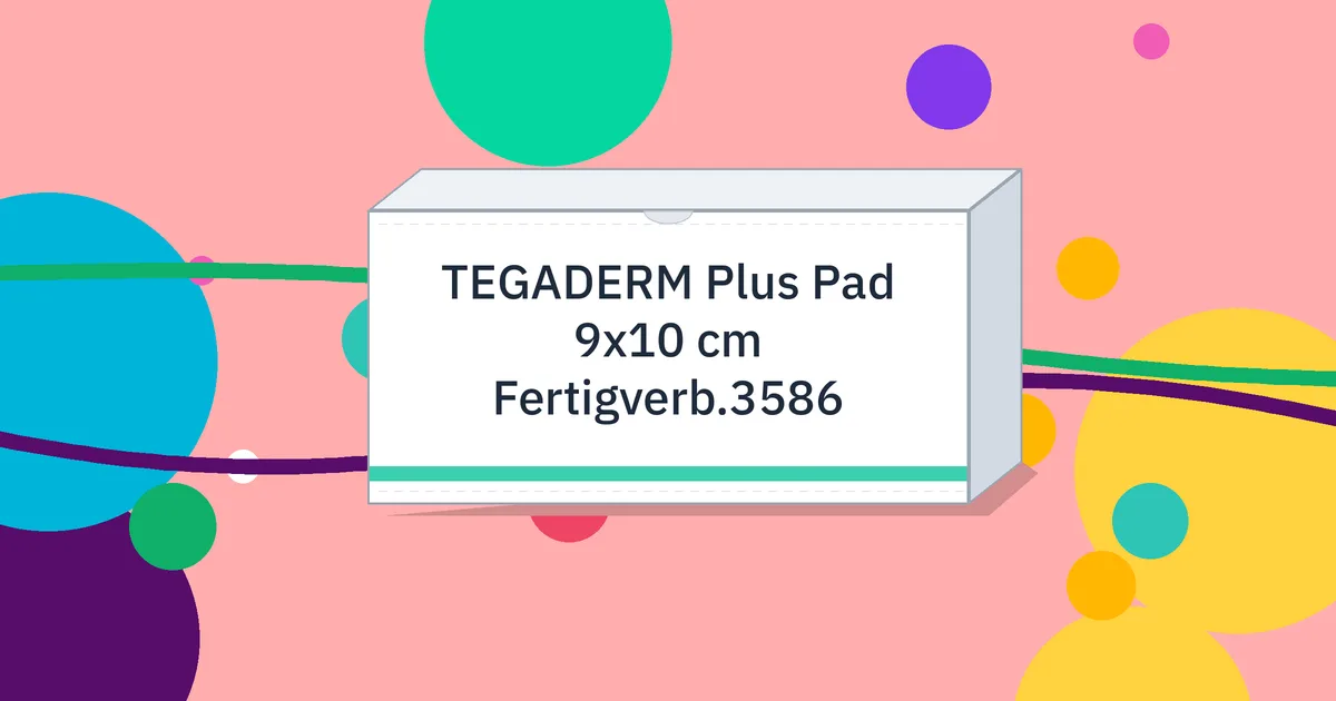 Symbolbild: Packung mit der Aufschrift TEGADERM Plus Pad 9x10 cm Fertigverb.3586 (PZN 13707362) – Verfügbarkeit und Bezug in Apotheken in Frankfurt am Main