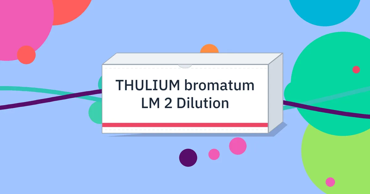 Symbolbild: Packung mit der Aufschrift THULIUM bromatum LM 2 Dilution (PZN 13690609) – Verfügbarkeit und Bezug in Apotheken in Frankfurt am Main
