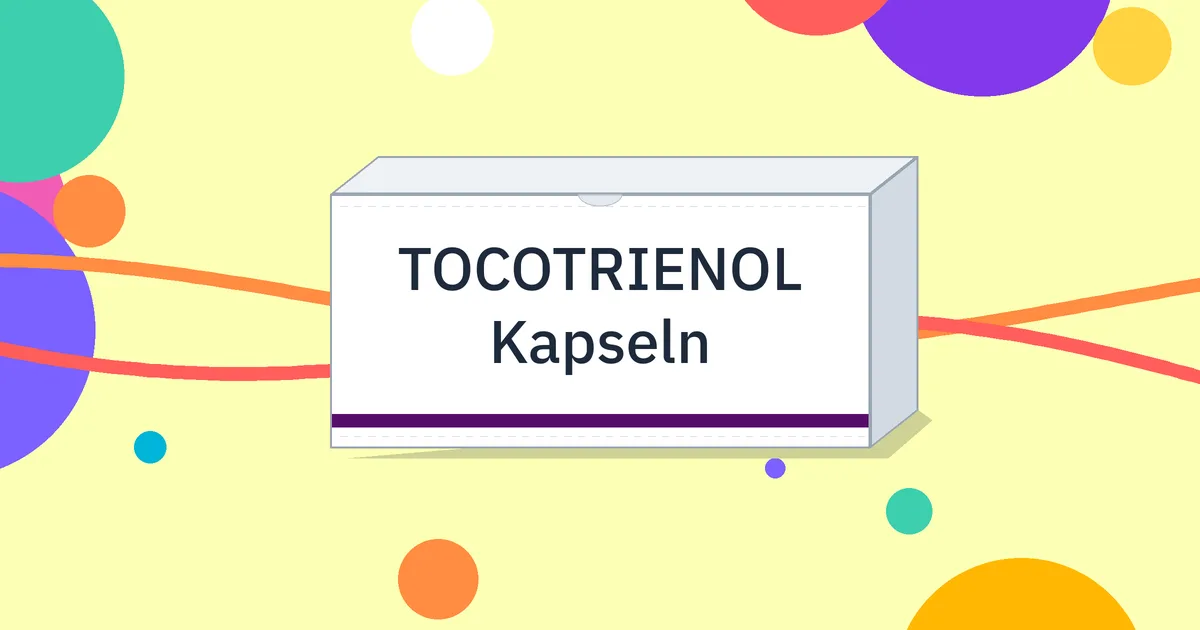 Symbolbild: Packung mit der Aufschrift TOCOTRIENOL Kapseln (PZN 07688057) – Verfügbarkeit und Bezug in Apotheken in Frankfurt am Main