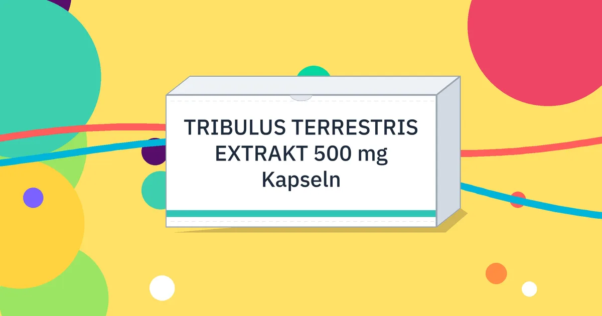 Symbolbild: Packung mit der Aufschrift TRIBULUS TERRESTRIS EXTRAKT 500 mg Kapseln (PZN 01299461) – Verfügbarkeit und Bezug in Apotheken in Frankfurt am Main