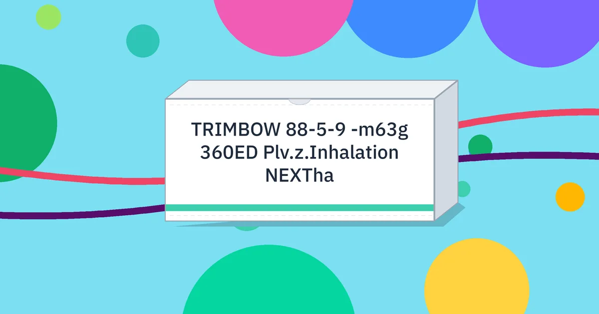 Symbolbild: Packung mit der Aufschrift TRIMBOW 88-5-9 -m63g 360ED Plv.z.Inhalation NEXTha (PZN 17255425) – Verfügbarkeit und Bezug in Apotheken in Frankfurt am Main