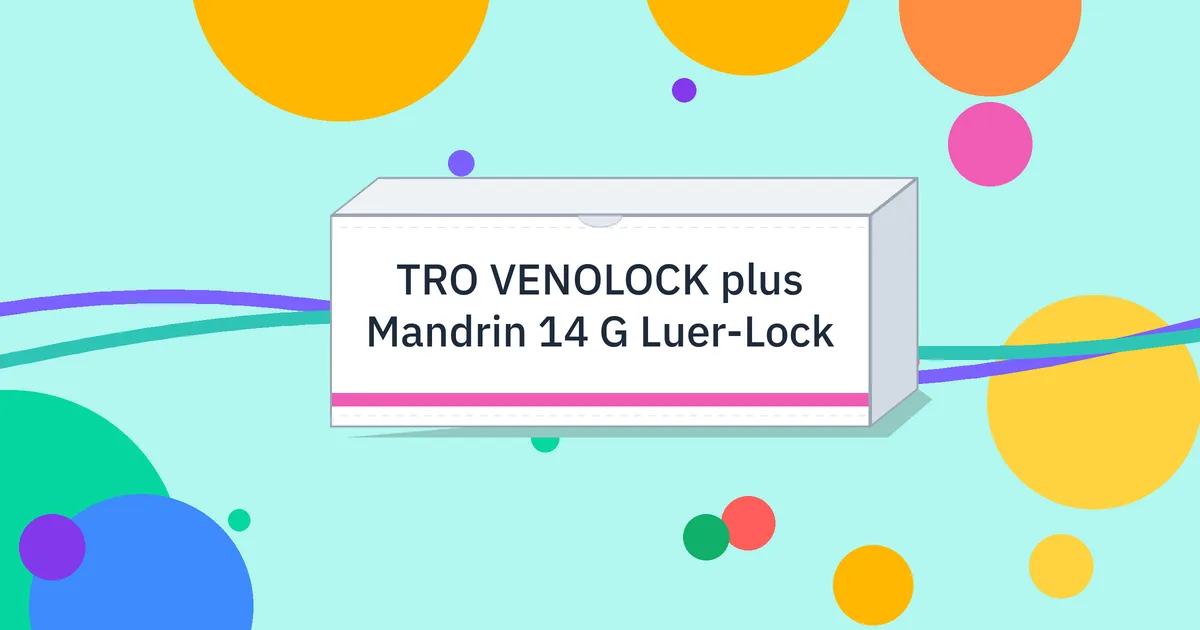 Symbolbild: Packung mit der Aufschrift TRO VENOLOCK plus Mandrin 14 G Luer-Lock (PZN 11187823) – Verfügbarkeit und Bezug in Apotheken in Frankfurt am Main