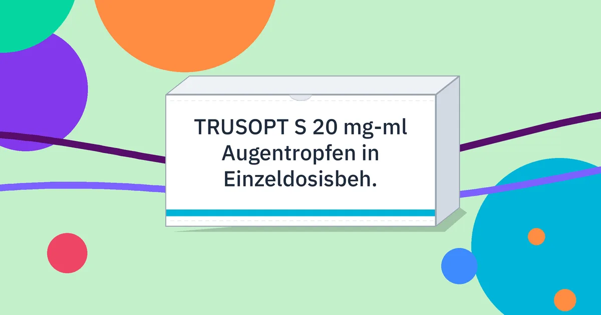 Symbolbild: Packung mit der Aufschrift TRUSOPT S 20 mg-ml Augentropfen in Einzeldosisbeh. (PZN 01087150) – Verfügbarkeit und Bezug in Apotheken in Frankfurt am Main