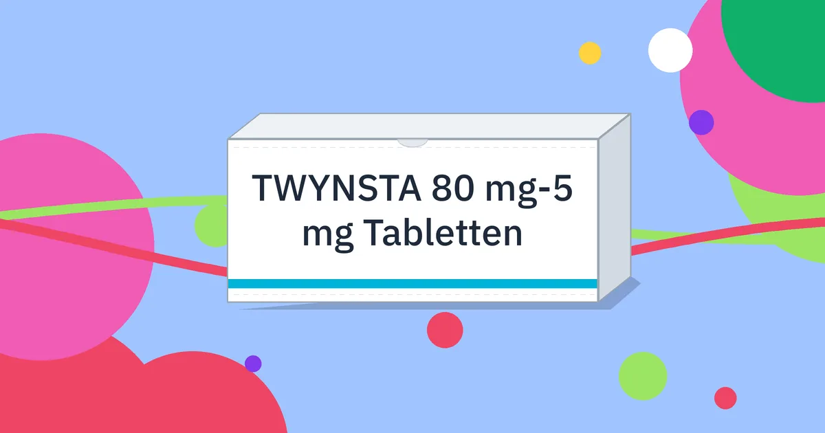 Symbolbild: Packung mit der Aufschrift TWYNSTA 80 mg-5 mg Tabletten (PZN 15888712) – Verfügbarkeit und Bezug in Apotheken in Frankfurt am Main
