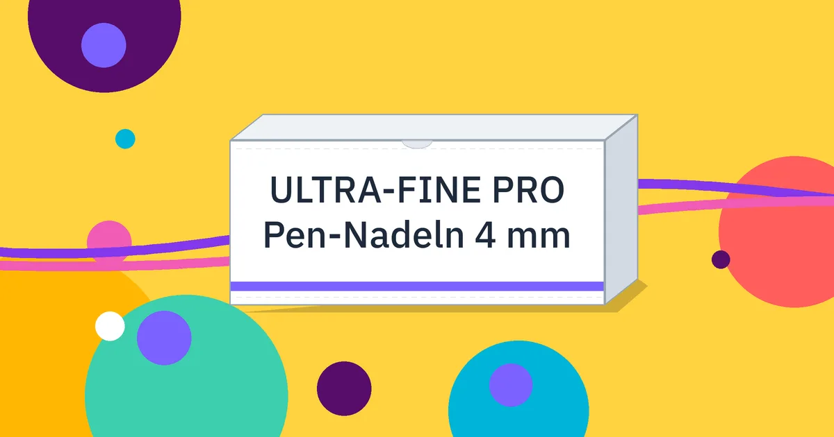 Symbolbild: Packung mit der Aufschrift ULTRA-FINE PRO Pen-Nadeln 4 mm (PZN 20540046) – Verfügbarkeit und Bezug in Apotheken in Frankfurt am Main