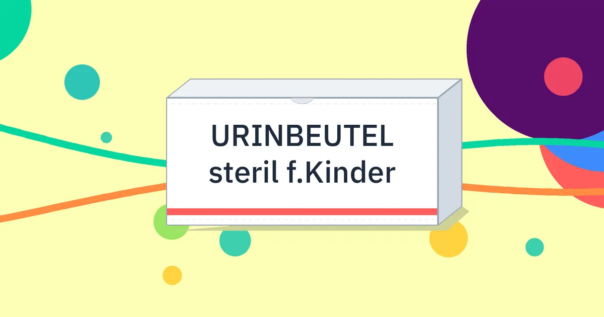 Symbolbild: Packung mit der Aufschrift URINBEUTEL steril f.Kinder (PZN 01186774) – Verfügbarkeit und Bezug in Apotheken in Frankfurt am Main