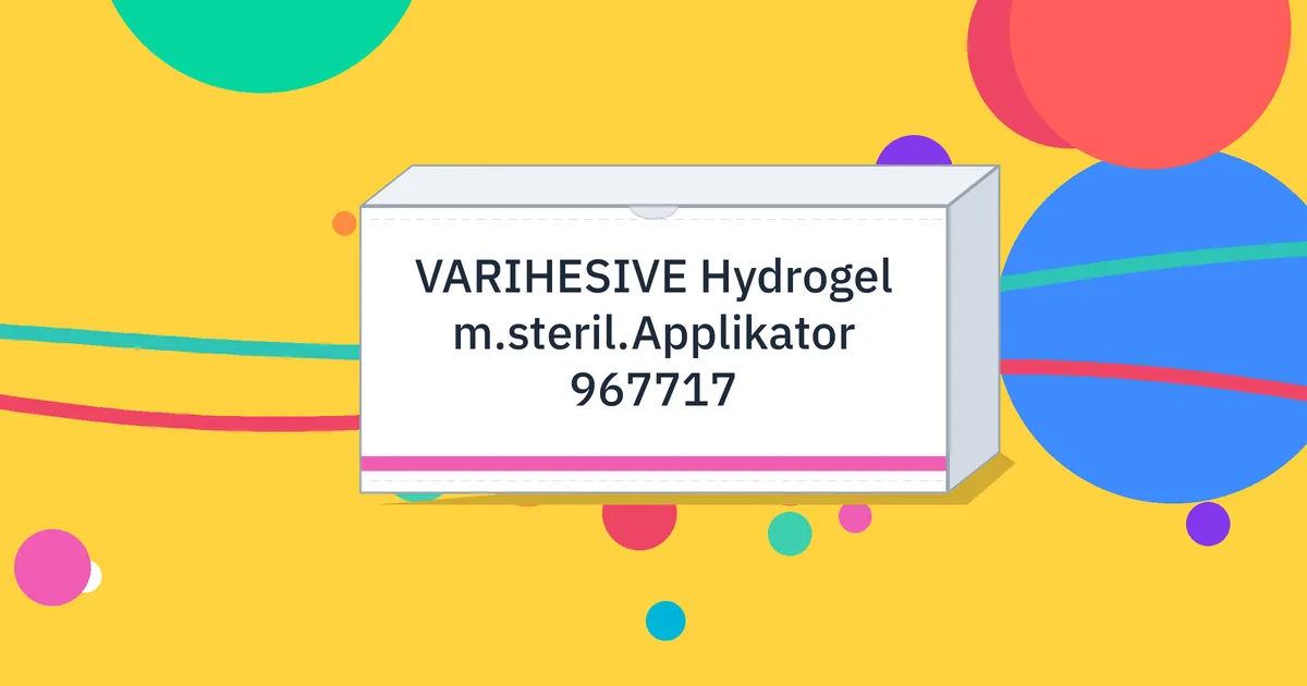 Symbolbild: Packung mit der Aufschrift VARIHESIVE Hydrogel m.steril.Applikator 967717 (PZN 00862606) – Verfügbarkeit und Bezug in Apotheken in Frankfurt am Main