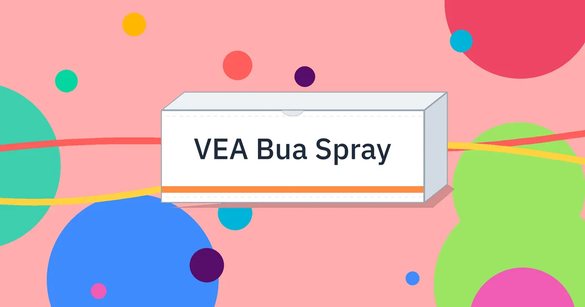 Symbolbild: Packung mit der Aufschrift VEA Bua Spray (PZN 09604751) – Verfügbarkeit und Bezug in Apotheken in Frankfurt am Main