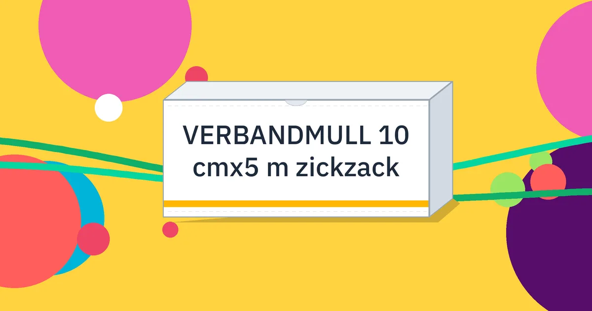 Symbolbild: Packung mit der Aufschrift VERBANDMULL 10 cmx5 m zickzack (PZN 03160388) – Verfügbarkeit und Bezug in Apotheken in Frankfurt am Main