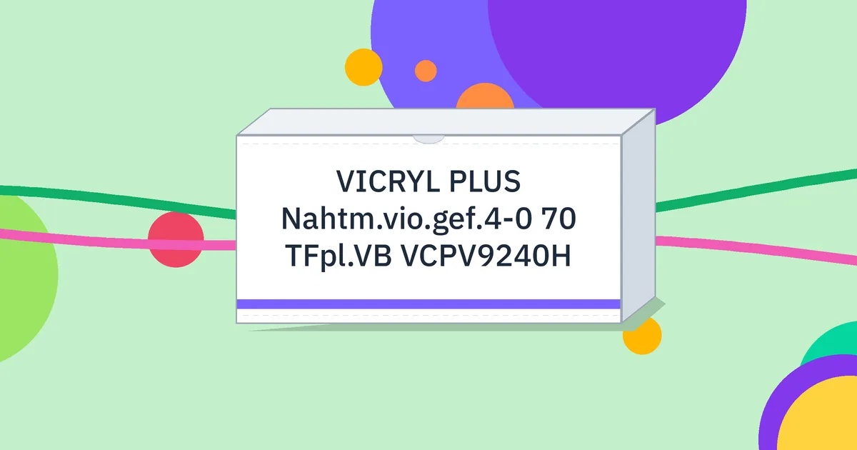 Symbolbild: Packung mit der Aufschrift VICRYL PLUS Nahtm.vio.gef.4-0 70 TFpl.VB VCPV9240H (PZN 20390836) – Verfügbarkeit und Bezug in Apotheken in Frankfurt am Main