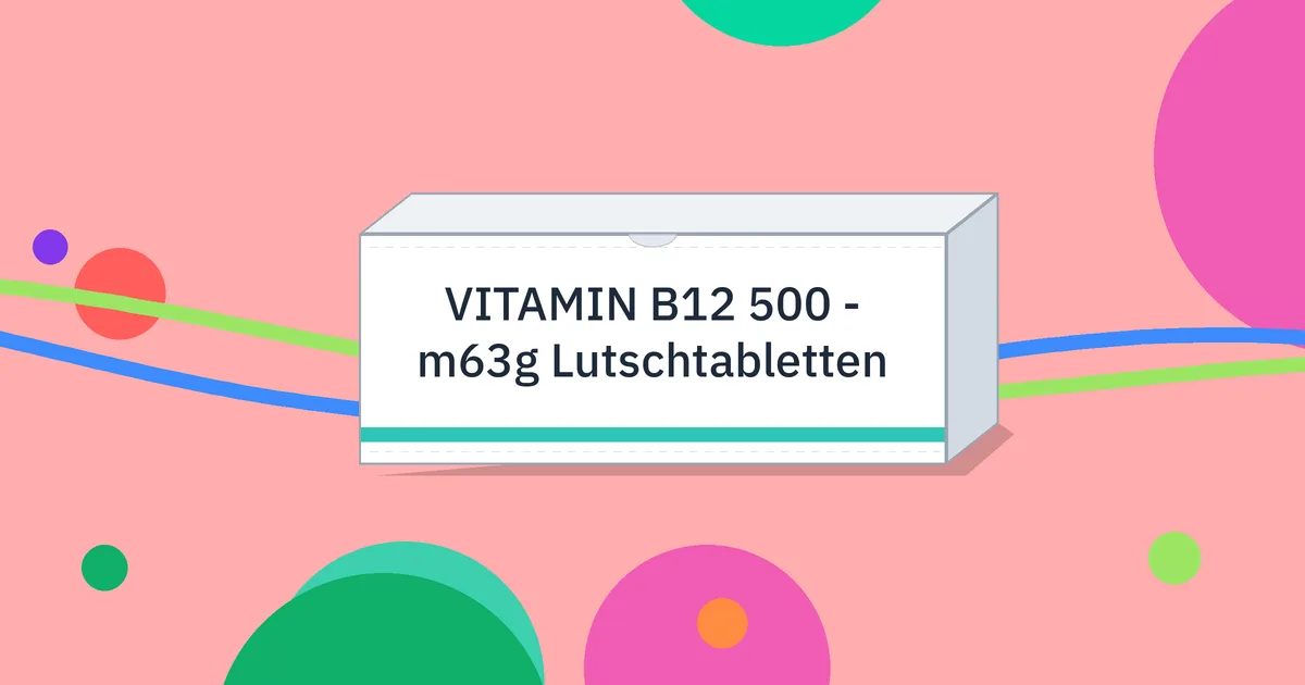 Symbolbild: Packung mit der Aufschrift VITAMIN B12 500 -m63g Lutschtabletten (PZN 19236107) – Verfügbarkeit und Bezug in Apotheken in Frankfurt am Main
