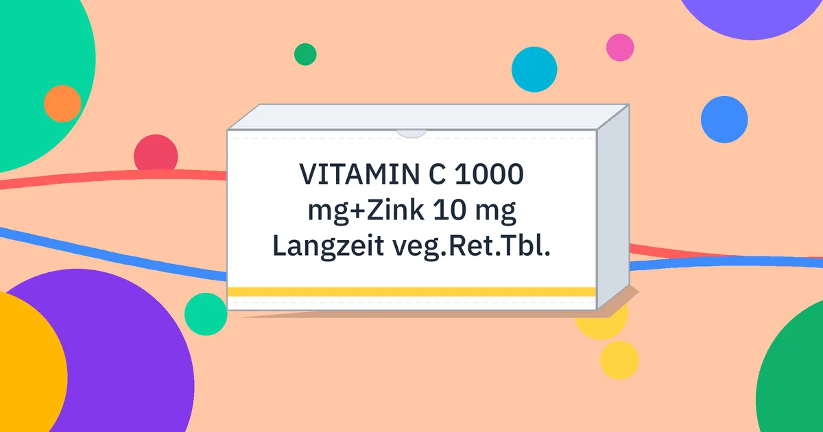 Symbolbild: Packung mit der Aufschrift VITAMIN C 1000 mg+Zink 10 mg Langzeit veg.Ret.Tbl. (PZN 17908301) – Verfügbarkeit und Bezug in Apotheken in Frankfurt am Main