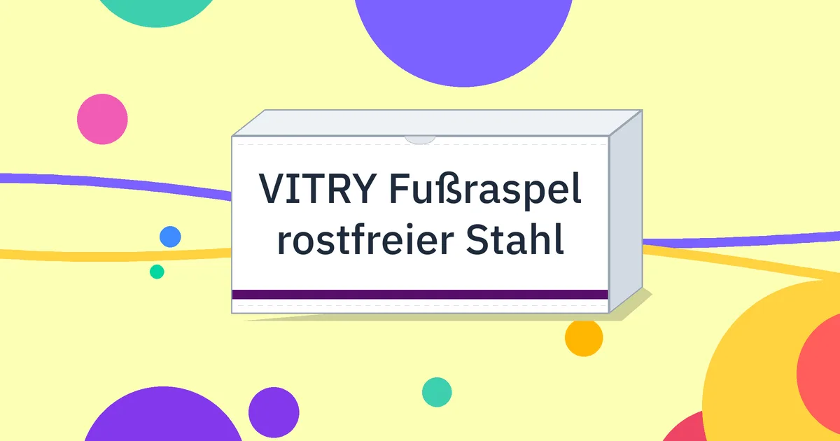 Symbolbild: Packung mit der Aufschrift VITRY Fußraspel rostfreier Stahl (PZN 11689097) – Verfügbarkeit und Bezug in Apotheken in Frankfurt am Main