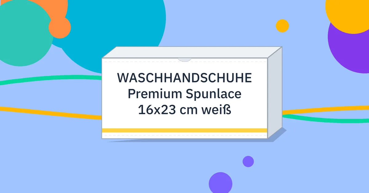 Symbolbild: Packung mit der Aufschrift WASCHHANDSCHUHE Premium Spunlace 16x23 cm weiß (PZN 20606816) – Verfügbarkeit und Bezug in Apotheken in Frankfurt am Main