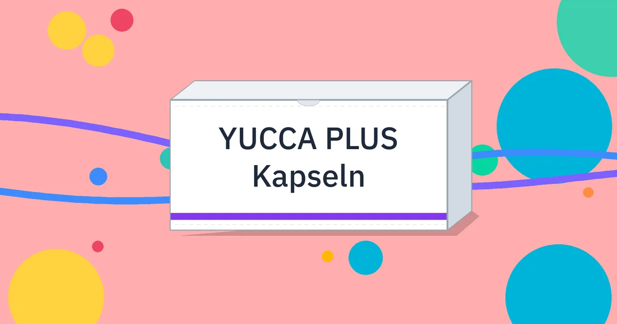Symbolbild: Packung mit der Aufschrift YUCCA PLUS Kapseln (PZN 00620754) – Verfügbarkeit und Bezug in Apotheken in Frankfurt am Main