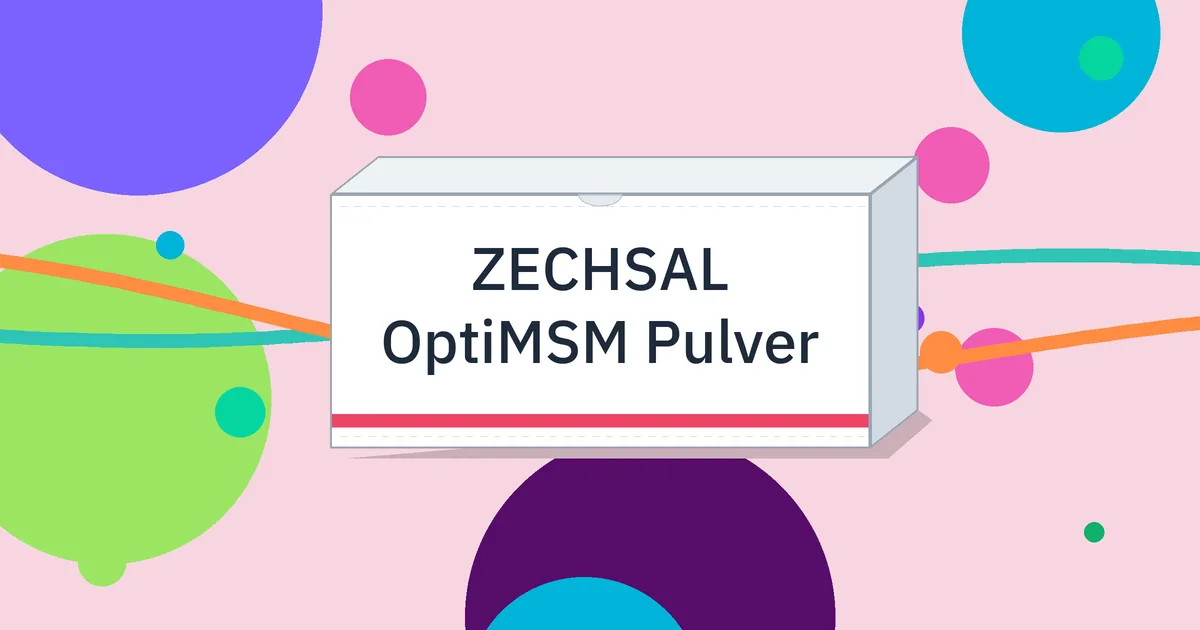 Symbolbild: Packung mit der Aufschrift ZECHSAL OptiMSM Pulver (PZN 16235975) – Verfügbarkeit und Bezug in Apotheken in Frankfurt am Main