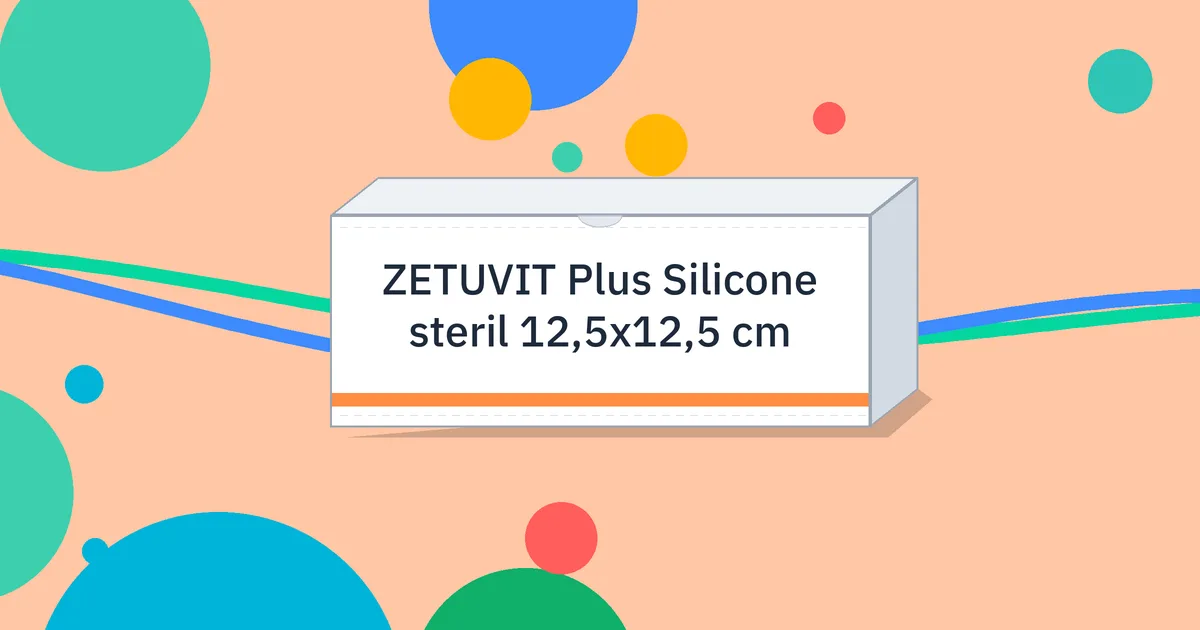 Symbolbild: Packung mit der Aufschrift ZETUVIT Plus Silicone steril 12,5x12,5 cm (PZN 14415130) – Verfügbarkeit und Bezug in Apotheken in Frankfurt am Main