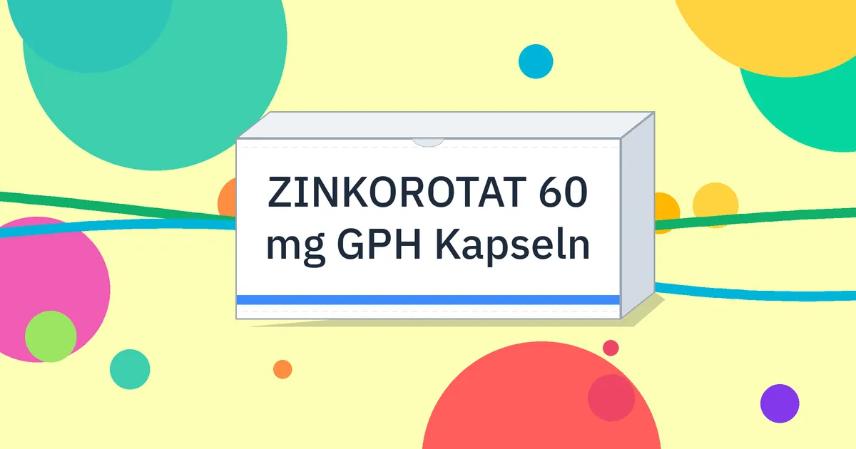 Symbolbild: Packung mit der Aufschrift ZINKOROTAT 60 mg GPH Kapseln (PZN 11075136) – Verfügbarkeit und Bezug in Apotheken in Frankfurt am Main