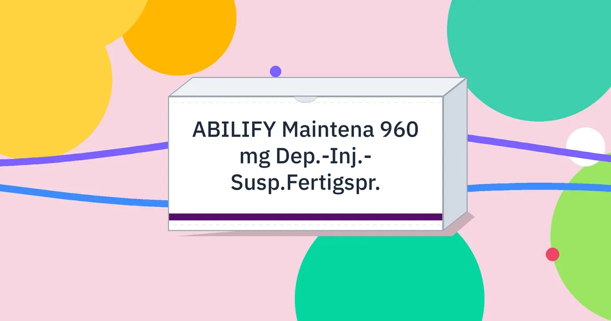Symbolbild: Packung mit der Aufschrift ABILIFY Maintena 960 mg Dep.-Inj.-Susp.Fertigspr. (PZN 19635505) – Verfügbarkeit und Bezug in Apotheken in Frankfurt am Main