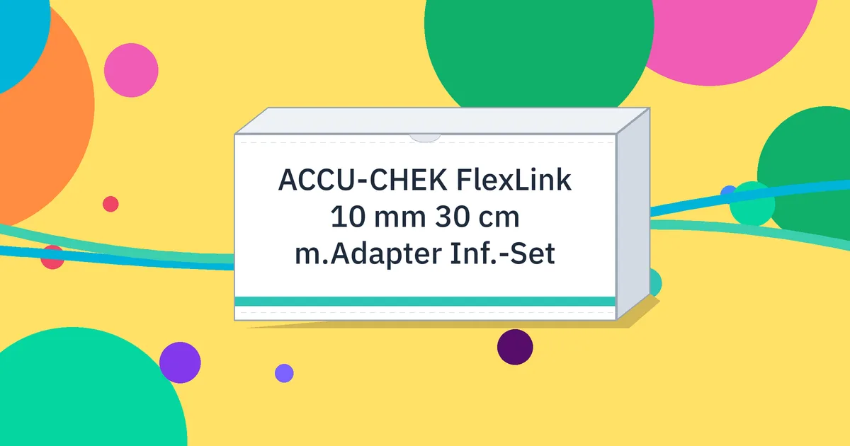 Symbolbild: Packung mit der Aufschrift ACCU-CHEK FlexLink 10 mm 30 cm m.Adapter Inf.-Set (PZN 19767773) – Verfügbarkeit und Bezug in Apotheken in Frankfurt am Main