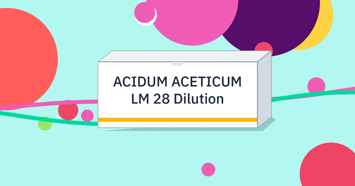 Symbolbild: Packung mit der Aufschrift ACIDUM ACETICUM LM 28 Dilution (PZN 13267354) – Verfügbarkeit und Bezug in Apotheken in Frankfurt am Main