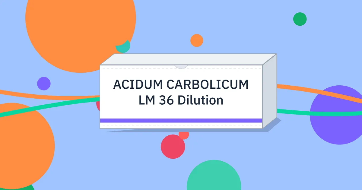 Symbolbild: Packung mit der Aufschrift ACIDUM CARBOLICUM LM 36 Dilution (PZN 13272102) – Verfügbarkeit und Bezug in Apotheken in Frankfurt am Main