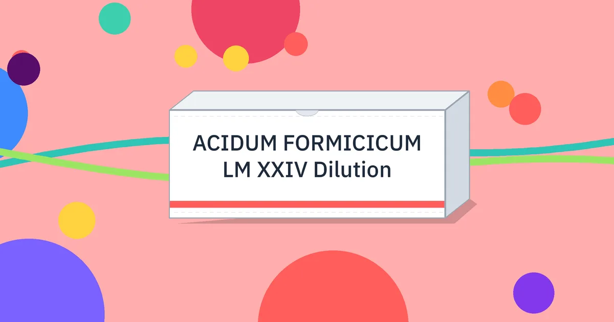 Symbolbild: Packung mit der Aufschrift ACIDUM FORMICICUM LM XXIV Dilution (PZN 02820842) – Verfügbarkeit und Bezug in Apotheken in Frankfurt am Main