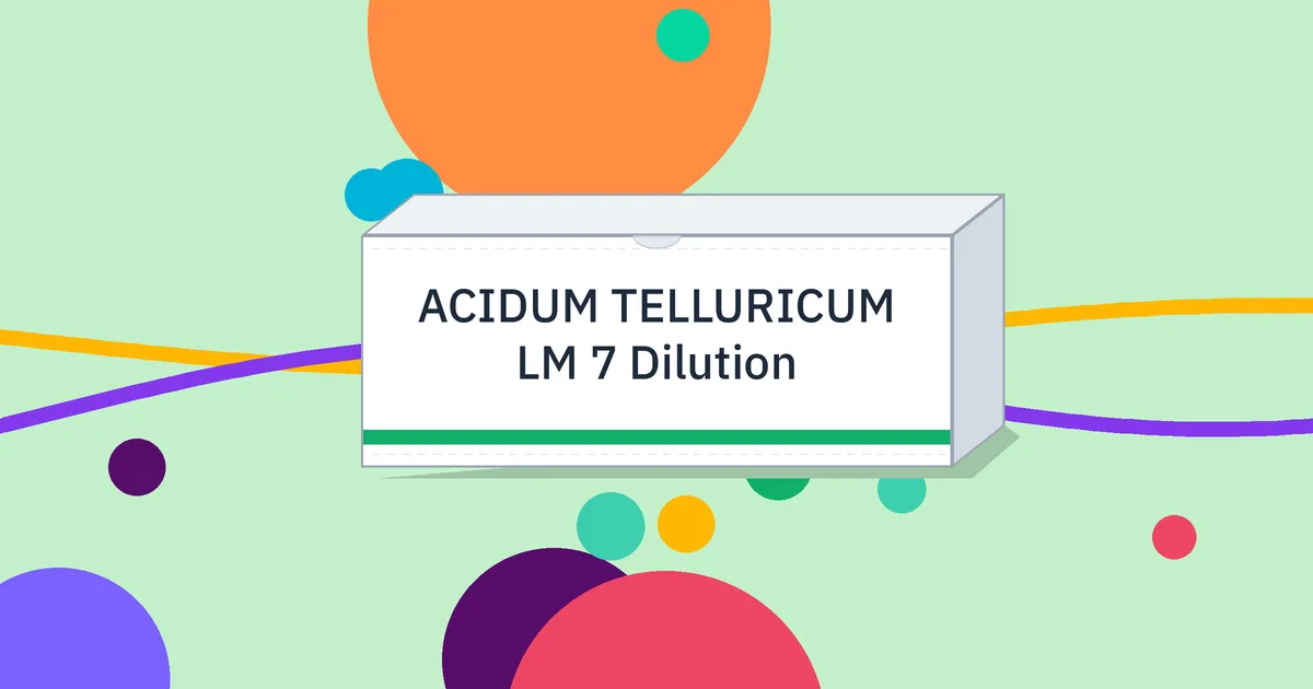 Symbolbild: Packung mit der Aufschrift ACIDUM TELLURICUM LM 7 Dilution (PZN 13287523) – Verfügbarkeit und Bezug in Apotheken in Frankfurt am Main