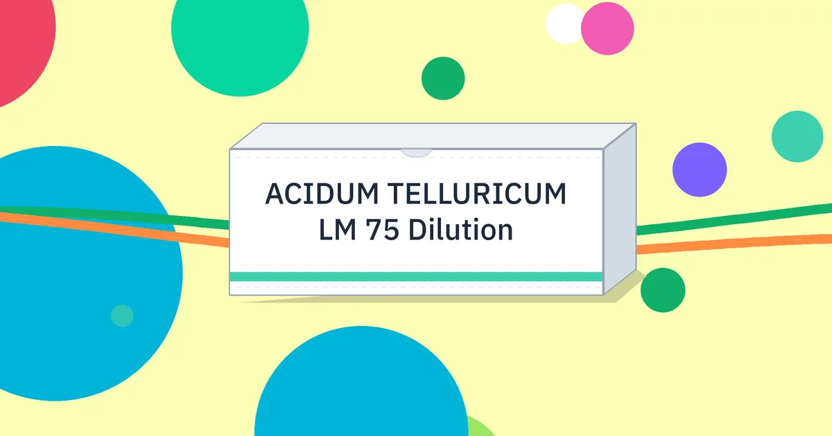 Symbolbild: Packung mit der Aufschrift ACIDUM TELLURICUM LM 75 Dilution (PZN 13288221) – Verfügbarkeit und Bezug in Apotheken in Frankfurt am Main