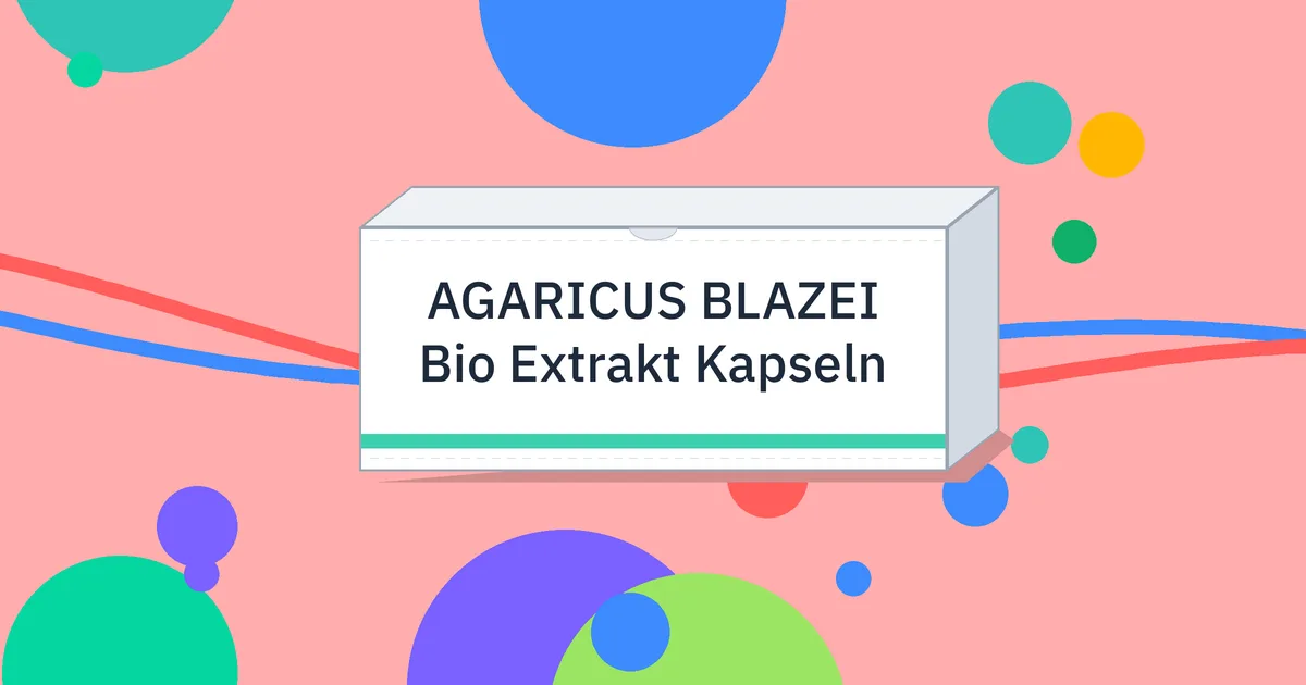 Symbolbild: Packung mit der Aufschrift AGARICUS BLAZEI Bio Extrakt Kapseln (PZN 16738392) – Verfügbarkeit und Bezug in Apotheken in Frankfurt am Main