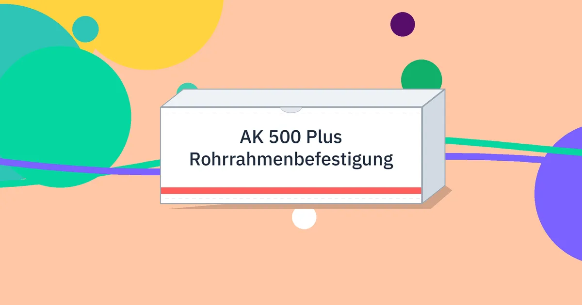 Symbolbild: Packung mit der Aufschrift AK 500 Plus Rohrrahmenbefestigung (PZN 16331816) – Verfügbarkeit und Bezug in Apotheken in Frankfurt am Main