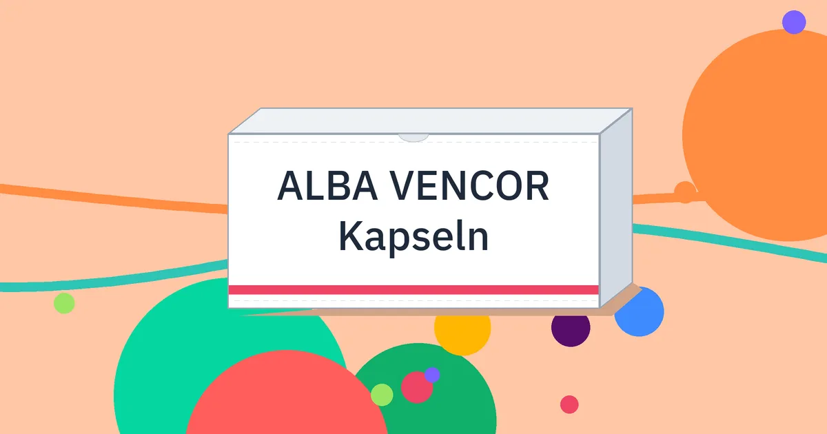 Symbolbild: Packung mit der Aufschrift ALBA VENCOR Kapseln (PZN 18185833) – Verfügbarkeit und Bezug in Apotheken in Frankfurt am Main