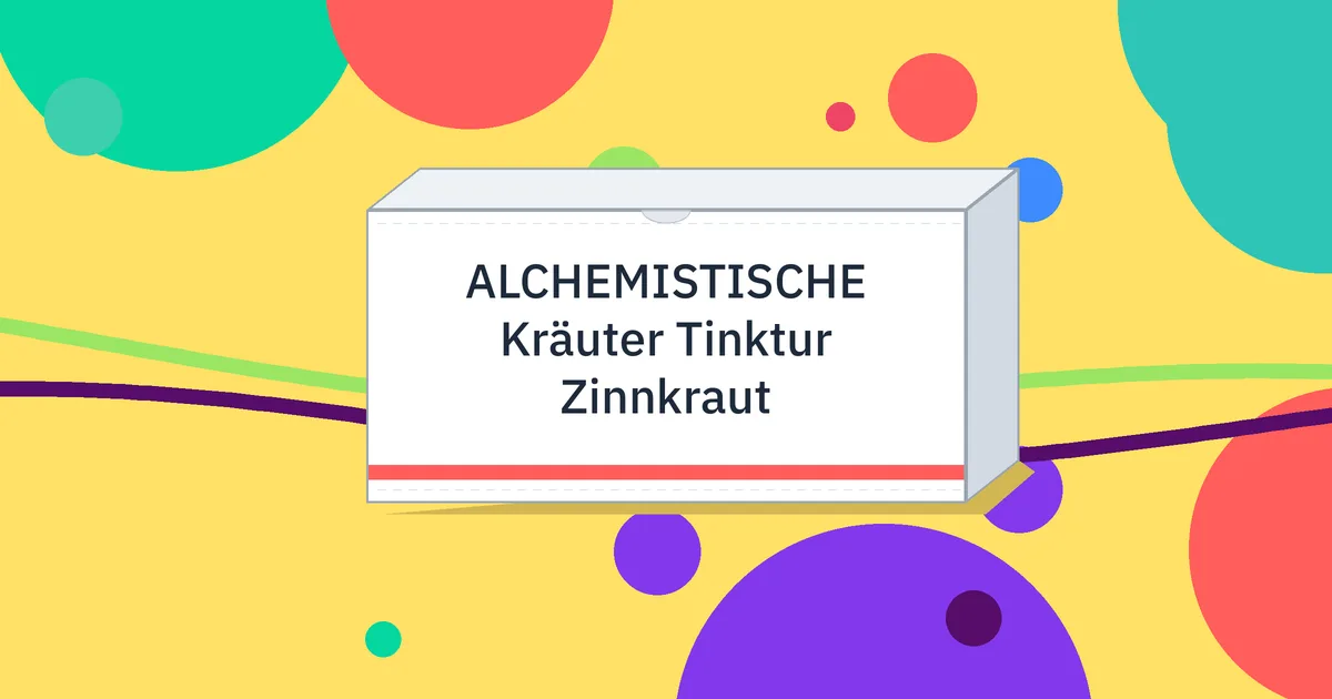 Symbolbild: Packung mit der Aufschrift ALCHEMISTISCHE Kräuter Tinktur Zinnkraut (PZN 17418784) – Verfügbarkeit und Bezug in Apotheken in Frankfurt am Main