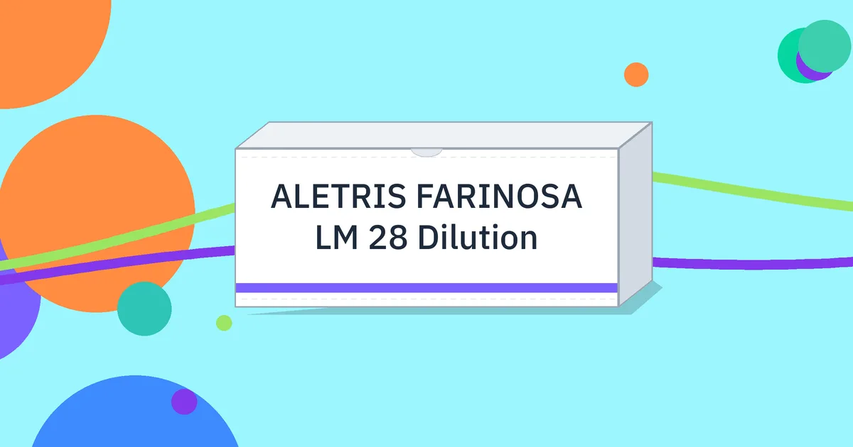 Symbolbild: Packung mit der Aufschrift ALETRIS FARINOSA LM 28 Dilution (PZN 13309874) – Verfügbarkeit und Bezug in Apotheken in Frankfurt am Main