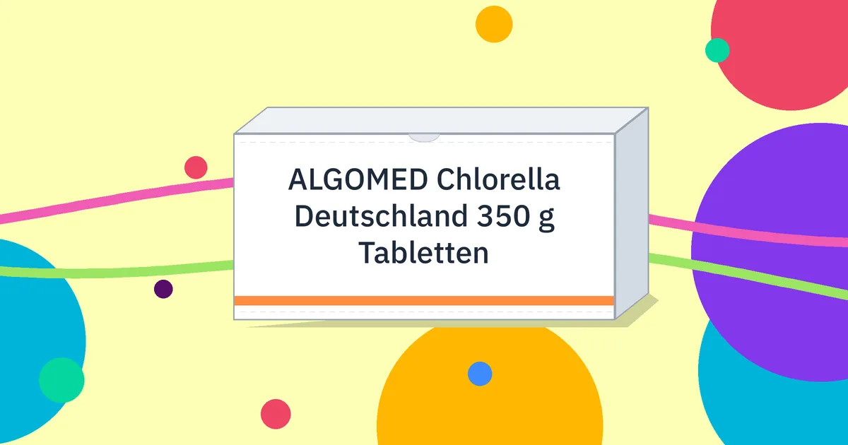 Symbolbild: Packung mit der Aufschrift ALGOMED Chlorella Deutschland 350 g Tabletten (PZN 16735867) – Verfügbarkeit und Bezug in Apotheken in Frankfurt am Main