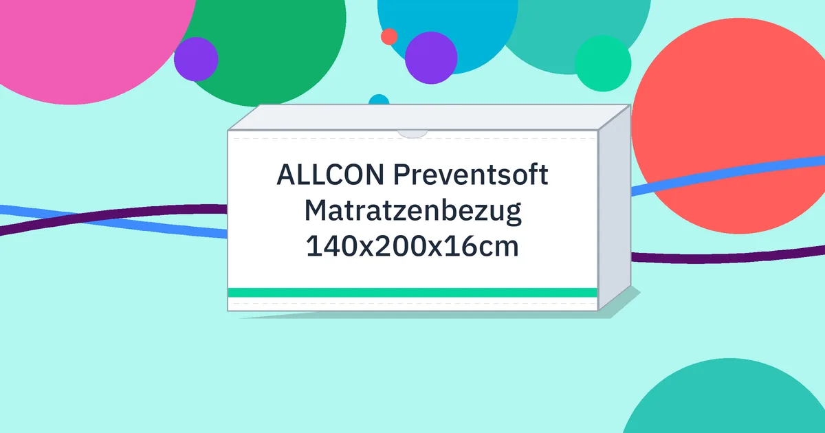 Symbolbild: Packung mit der Aufschrift ALLCON Preventsoft Matratzenbezug 140x200x16cm (PZN 03057532) – Verfügbarkeit und Bezug in Apotheken in Frankfurt am Main