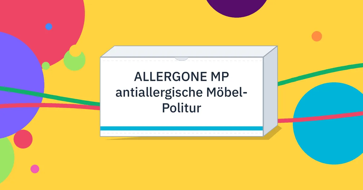 Symbolbild: Packung mit der Aufschrift ALLERGONE MP antiallergische Möbel-Politur (PZN 07665949) – Verfügbarkeit und Bezug in Apotheken in Frankfurt am Main