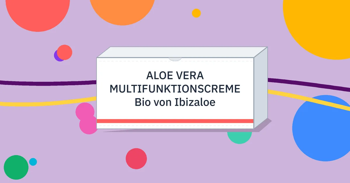 Symbolbild: Packung mit der Aufschrift ALOE VERA MULTIFUNKTIONSCREME Bio von Ibizaloe (PZN 14441848) – Verfügbarkeit und Bezug in Apotheken in Frankfurt am Main