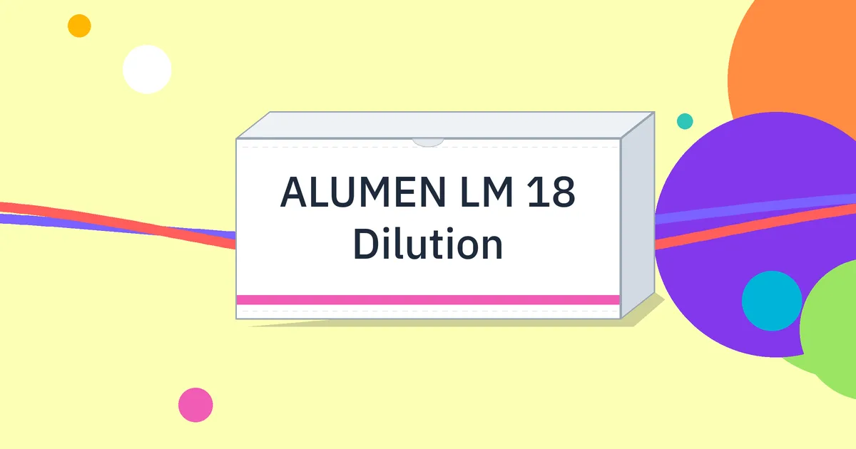 Symbolbild: Packung mit der Aufschrift ALUMEN LM 18 Dilution (PZN 12758073) – Verfügbarkeit und Bezug in Apotheken in Frankfurt am Main