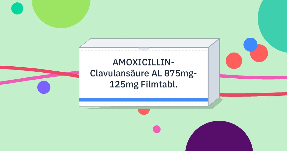 Symbolbild: Packung mit der Aufschrift AMOXICILLIN-Clavulansäure AL 875mg-125mg Filmtabl. (PZN 10298294) – Verfügbarkeit und Bezug in Apotheken in Frankfurt am Main