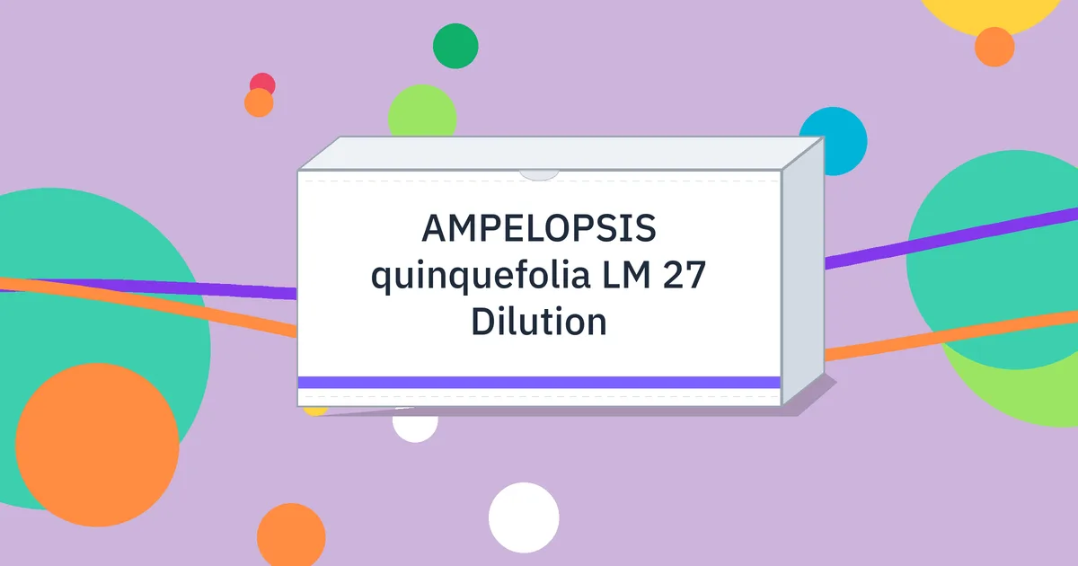 Symbolbild: Packung mit der Aufschrift AMPELOPSIS quinquefolia LM 27 Dilution (PZN 13325287) – Verfügbarkeit und Bezug in Apotheken in Frankfurt am Main